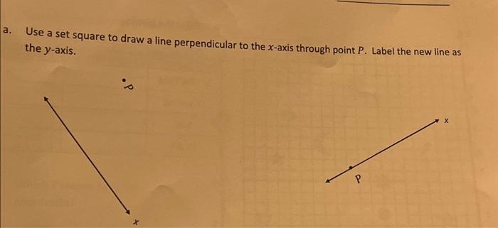 Solved a. Use a set square to draw a line perpendicular to | Chegg.com