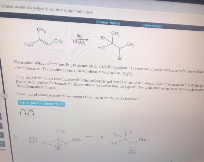 Solved (References) Br CH₃ Н4С Вга CH2Cl2 CH3 H3C Br | Chegg.com