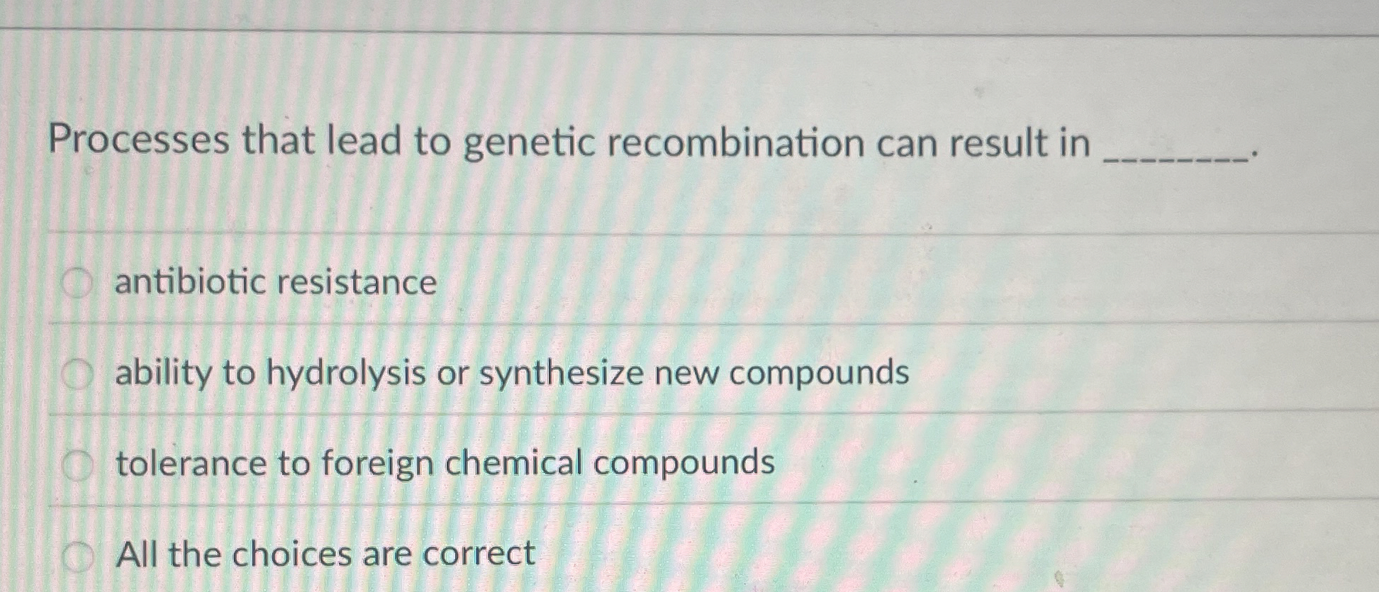 Solved Processes that lead to genetic recombination can | Chegg.com