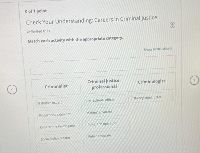 0 of 1 point Check Your Understanding: Careers in | Chegg.com