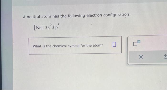 Solved A neutral atom has the following electron | Chegg.com