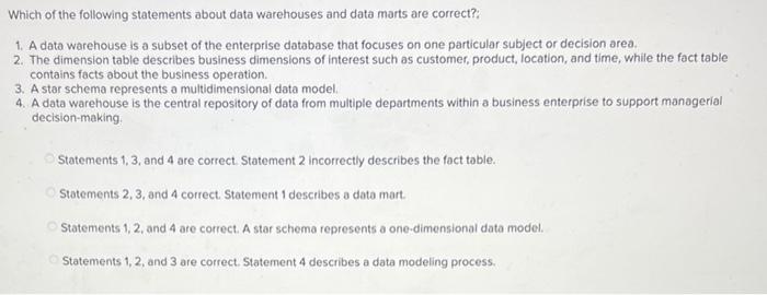 Solved Which of the following statements correctly describe | Chegg.com