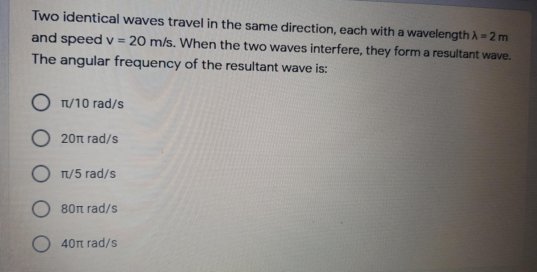 Solved Two identical waves travel in the same direction, | Chegg.com
