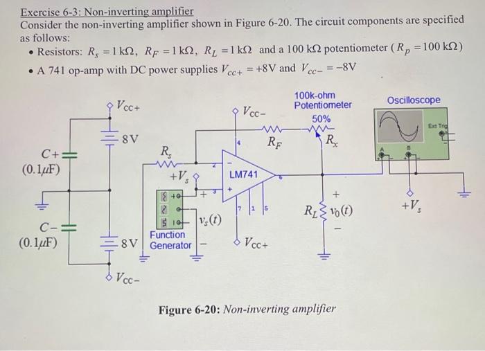 Solved Exercise 6-3: Non-inverting amplifier Consider the | Chegg.com