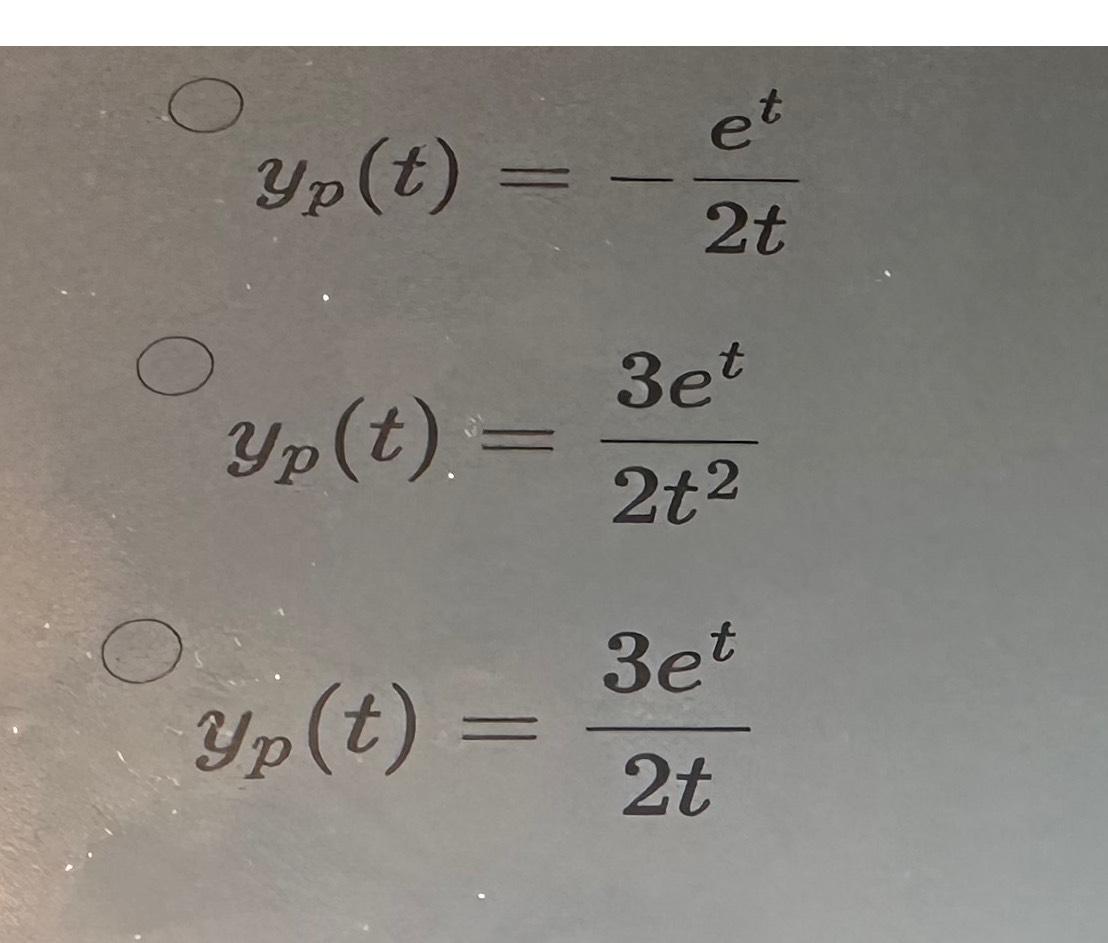 Solved Find a particular solution Yp(t) ﻿of the differential | Chegg.com