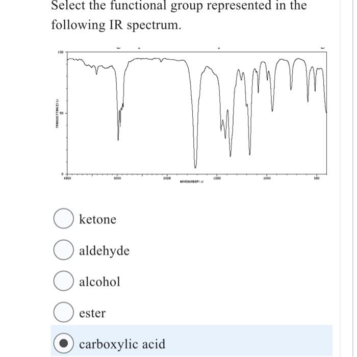 Solved Select the functional group represented in the | Chegg.com