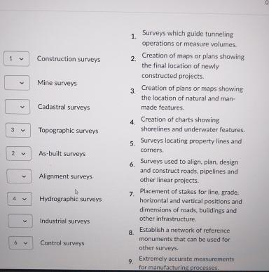 Solved Surveys which guide tunneling operations or measure | Chegg.com