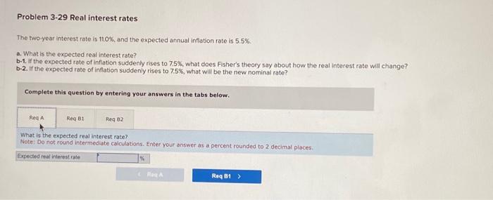 Solved Problem 3-29 Real interest rates The two-year | Chegg.com