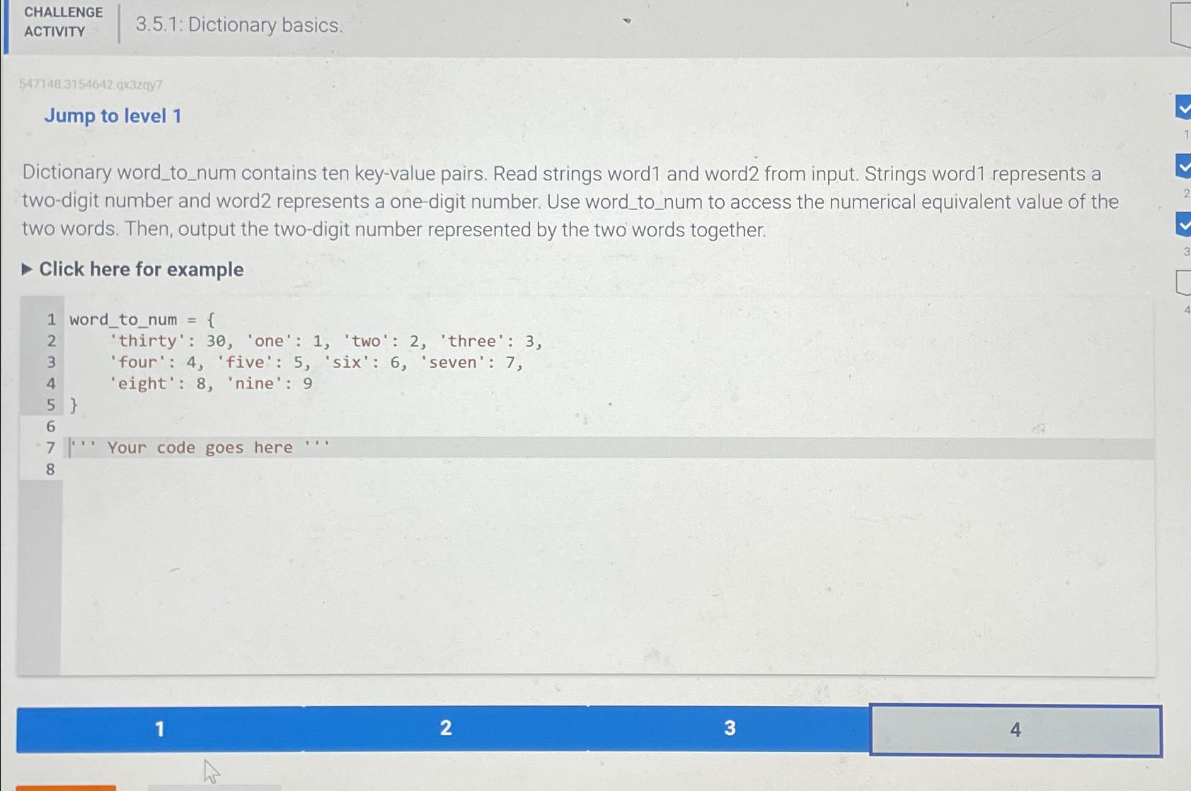 Solved CHALLENGEACTIVITY3.5.1: Dictionary | Chegg.com Solved CHALLENGEACTIVITY3.5.1: Dictionary | Chegg.com