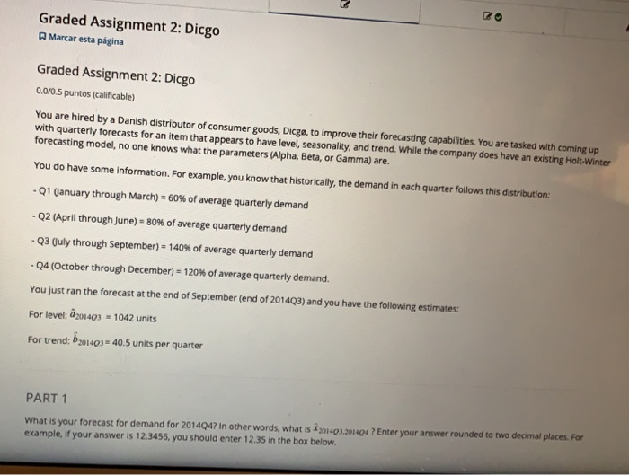Graded Assignment 2: Dicgo A Marcar esta página | Chegg.com
