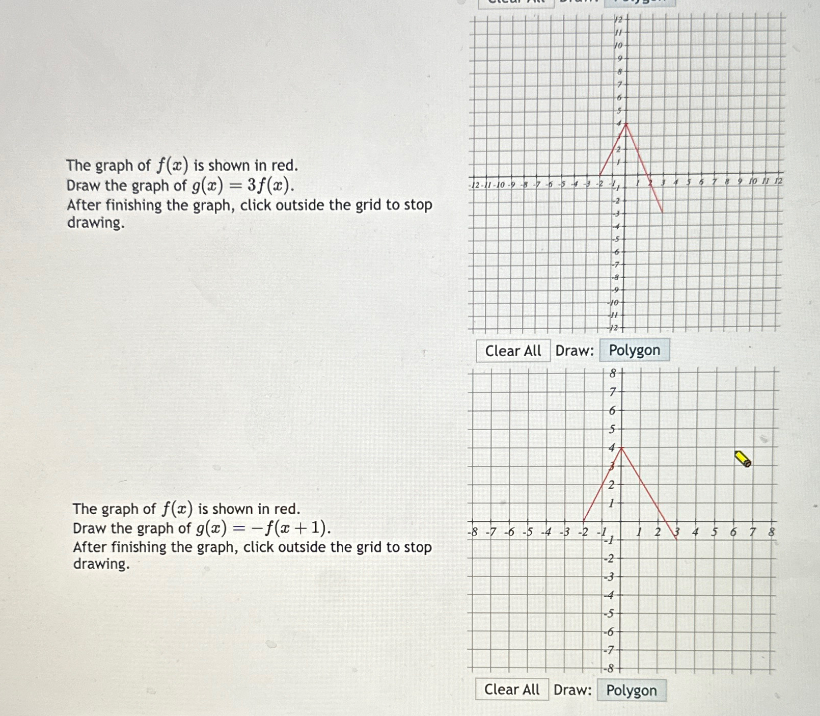 Solved The graph of f(x) ﻿is shown in red.Draw the graph of | Chegg.com