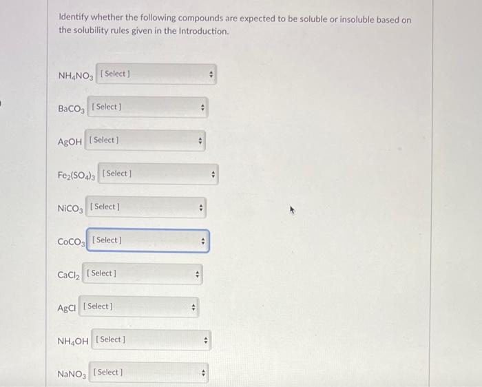 Solved Identify whether the following compounds are expected | Chegg.com