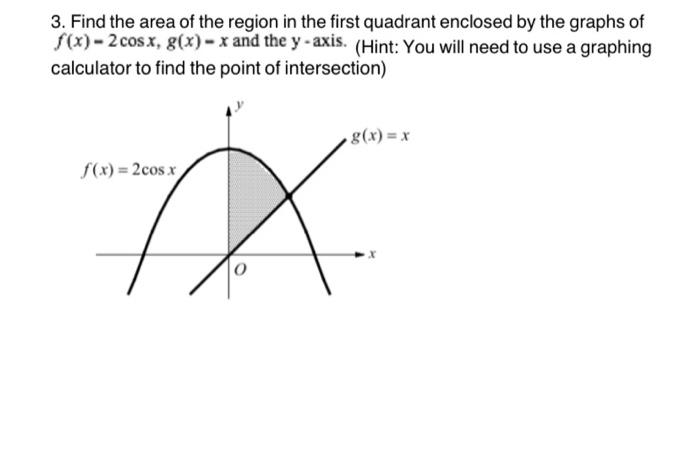 Solved 3. Find the area of the region in the first quadrant | Chegg.com