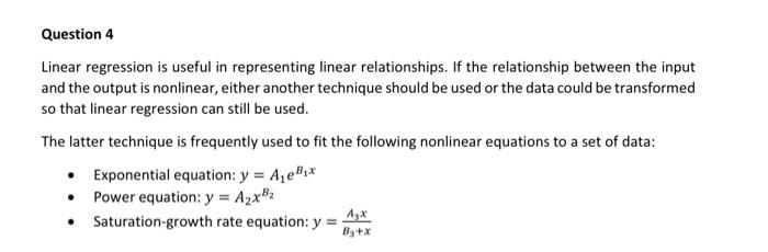 Solved Linear regression is useful in representing linear | Chegg.com