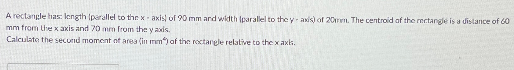 Solved A rectangle has: length (parallel to the x - ﻿axis) | Chegg.com