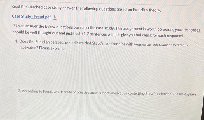 Solved Read the attached case study answer the following | Chegg.com