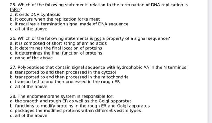 Solved 25. Which of the following statements relation to the | Chegg.com