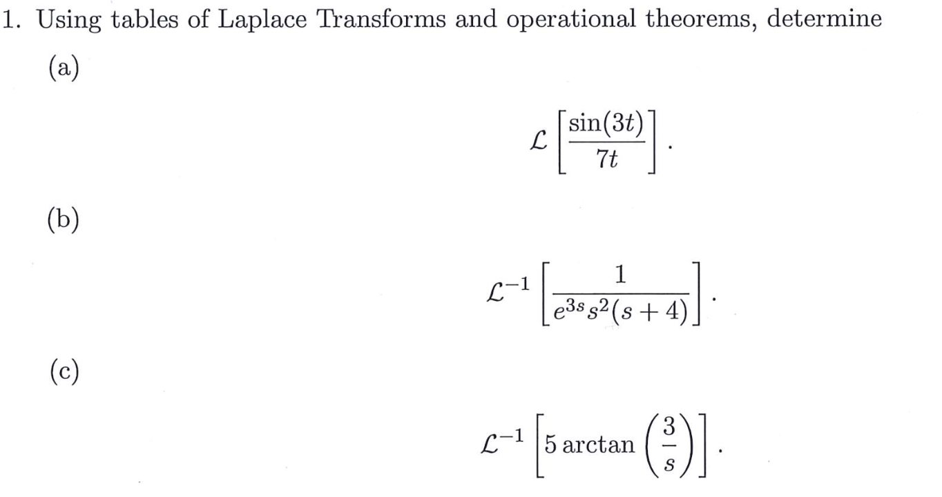 Solved Using tables of ﻿Laplace Transforms and operational | Chegg.com