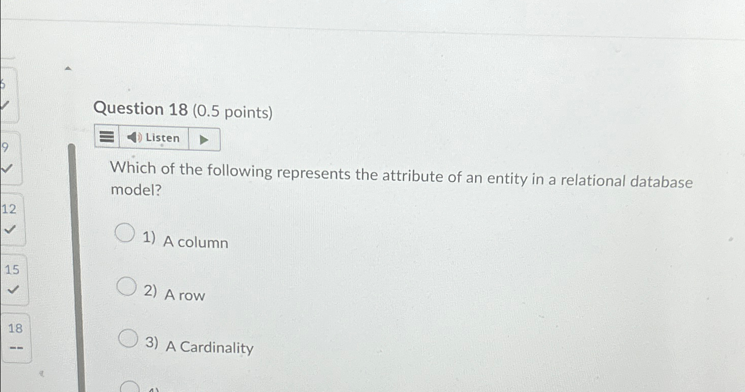 Solved Question 18 (0.5 points)ListenWhich of the following | Chegg.com Solved Question 18 (0.5 points)ListenWhich of the following | Chegg.com