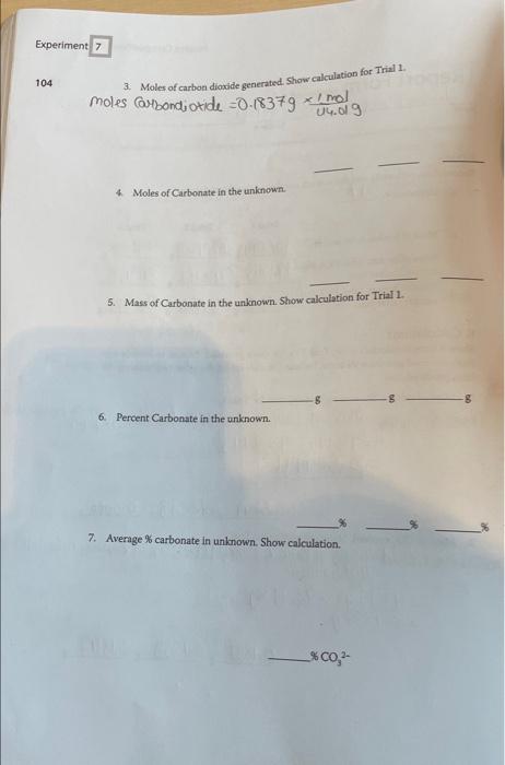 Solved I. Data Record data, with units and the correct | Chegg.com