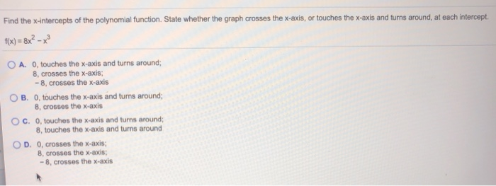 Solved Find the x-intercepts of the polynomial function. | Chegg.com