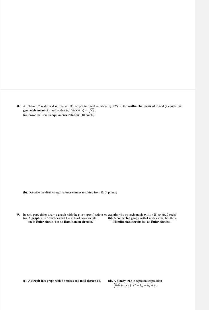 Solved Solve problems 8 ﻿and 9 ﻿completely, thank you.A | Chegg.com