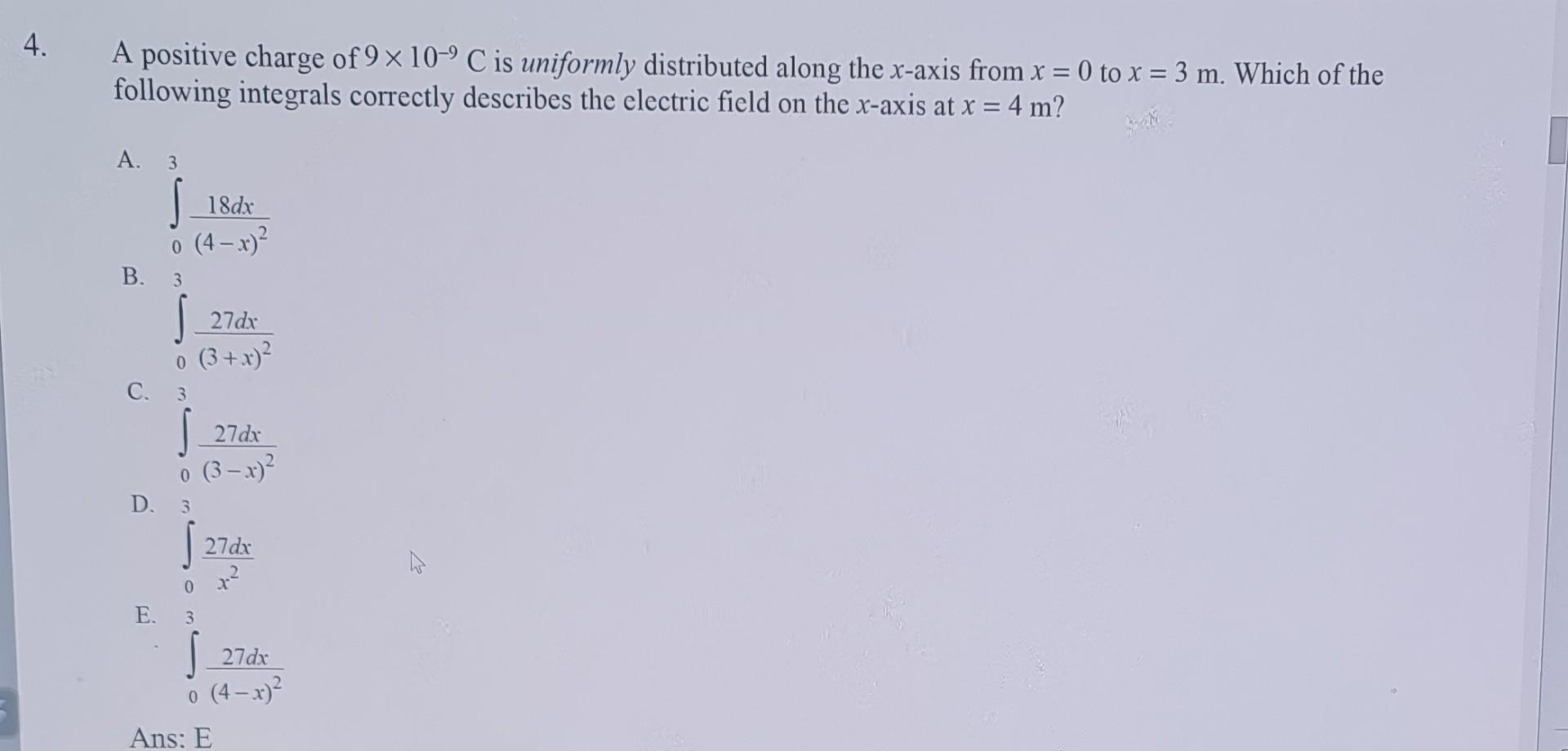 Solved A positive charge of 9×10−9C is uniformly distributed | Chegg.com