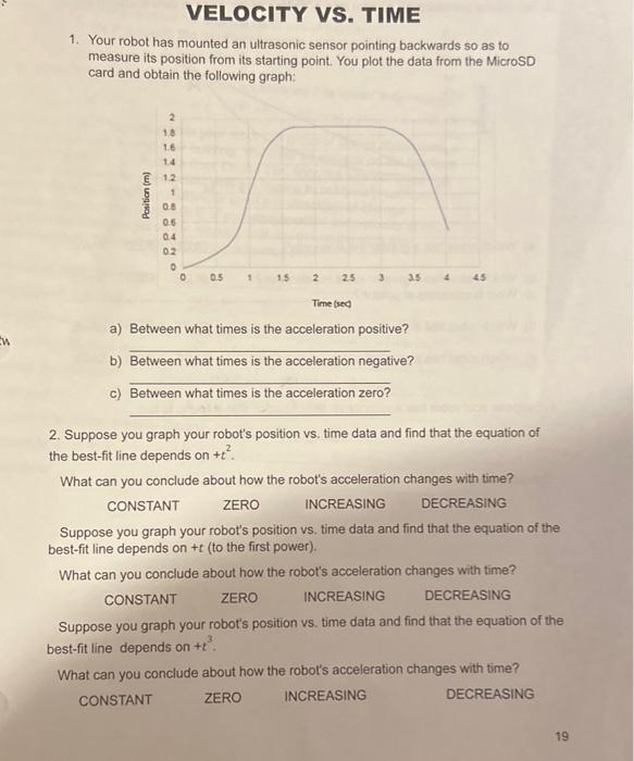 1. Your robot has mounted an ultrasonic sensor | Chegg.com