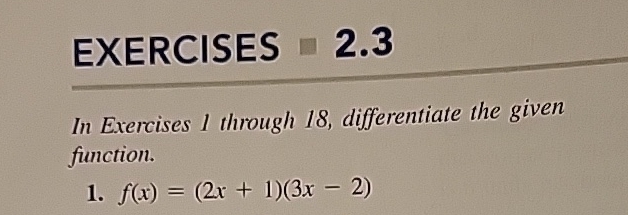 Solved EXERCISES 2.3In Exercises 1 ﻿through 18, | Chegg.com