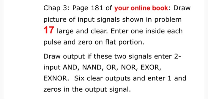 Solved Problem For The Set Of Input Waveforms In Figure