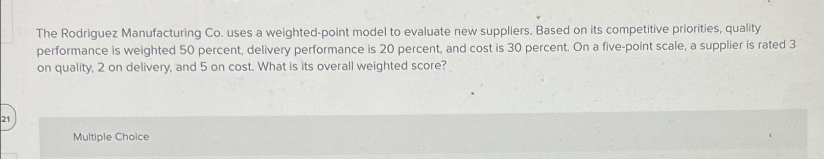 Solved The Rodriguez Manufacturing Co. ﻿uses a | Chegg.com