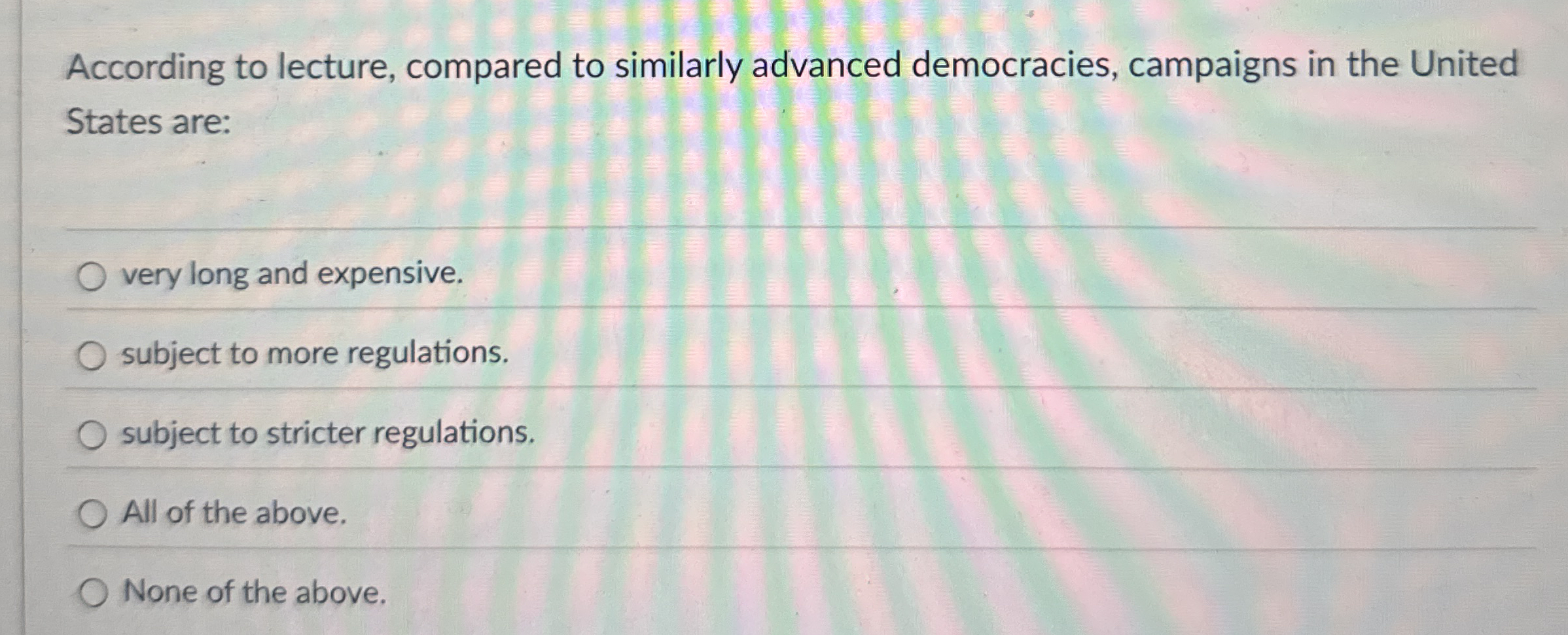 Solved According to lecture, compared to similarly advanced | Chegg.com