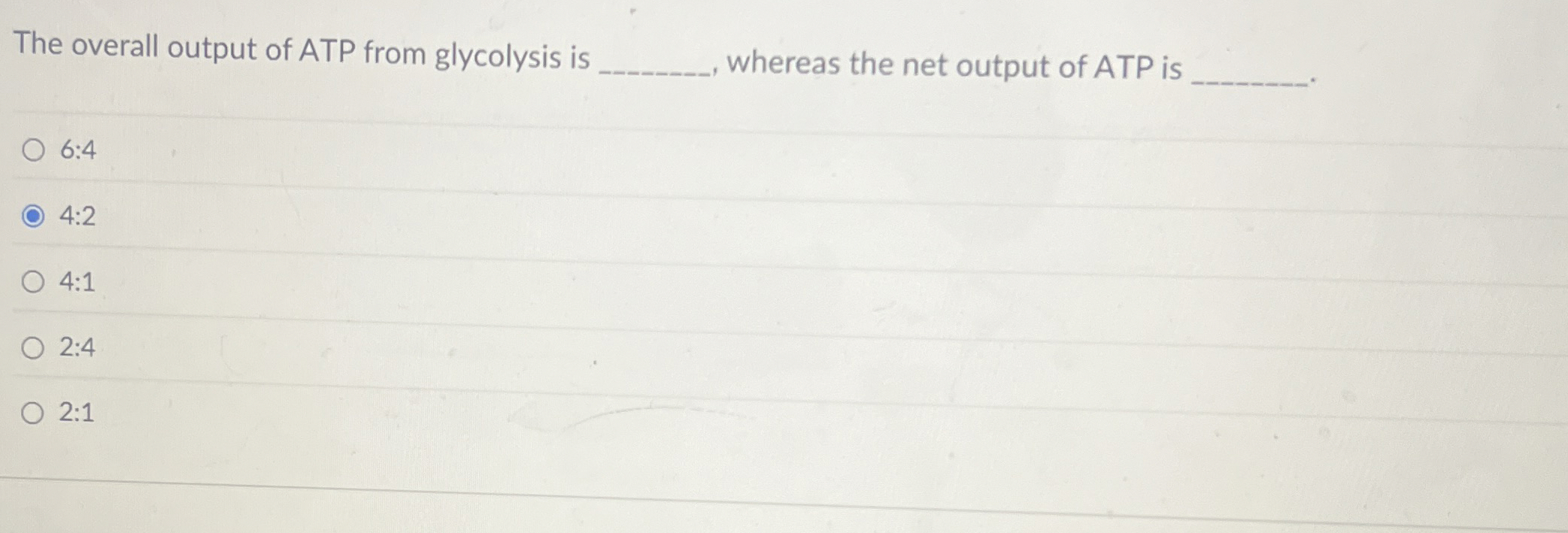 Solved The overall output of ATP from glycolysis is q, | Chegg.com