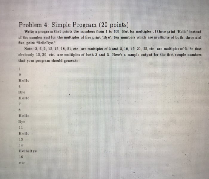 Solved Problem 4 Simple Program 20 Points Write A Program 9719