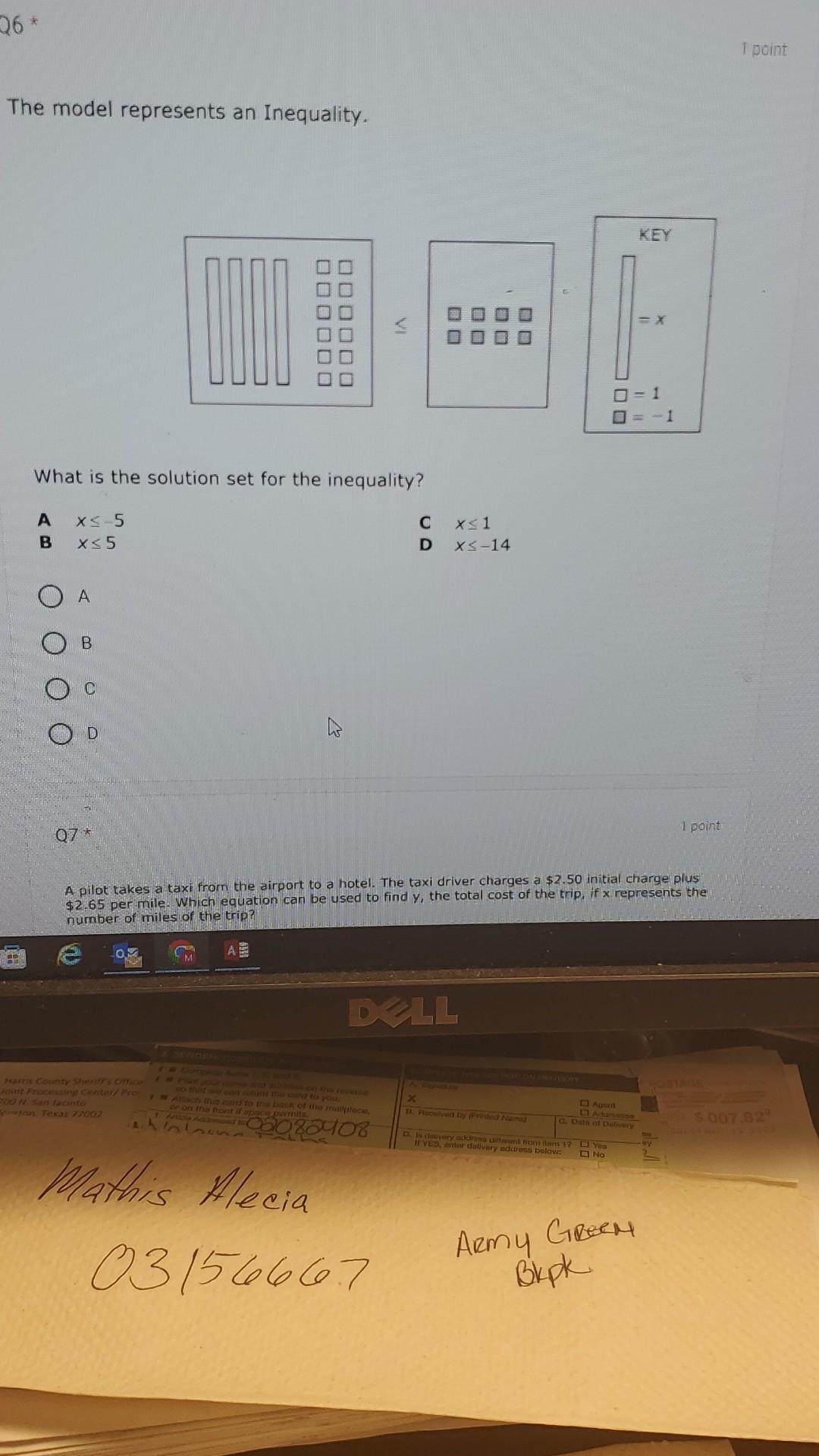 Solved The model represents an Inequality. What is the | Chegg.com