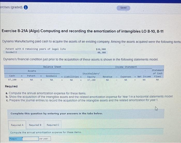 Solved Exercise 8-21A (Algo) Computing and recording the | Chegg.com