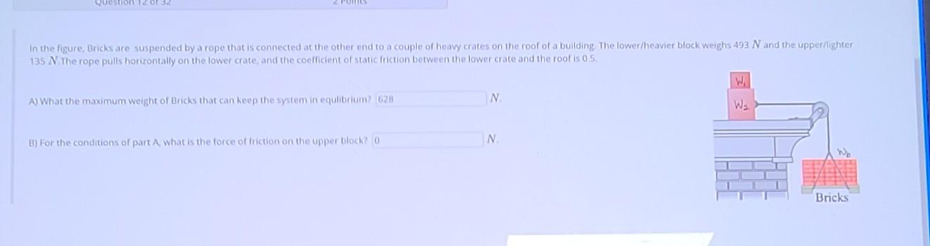 135 N. The rope pulls horizontally on the lower | Chegg.com