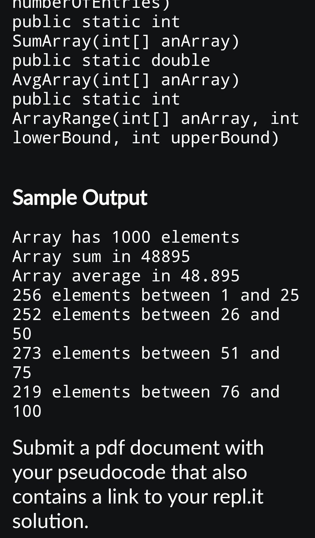 Solved Random Number Evaluator Design A Program To Fill An 4571