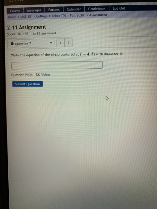 Solved Log Out Course Messages Forums Calendar Gradebook | Chegg.com