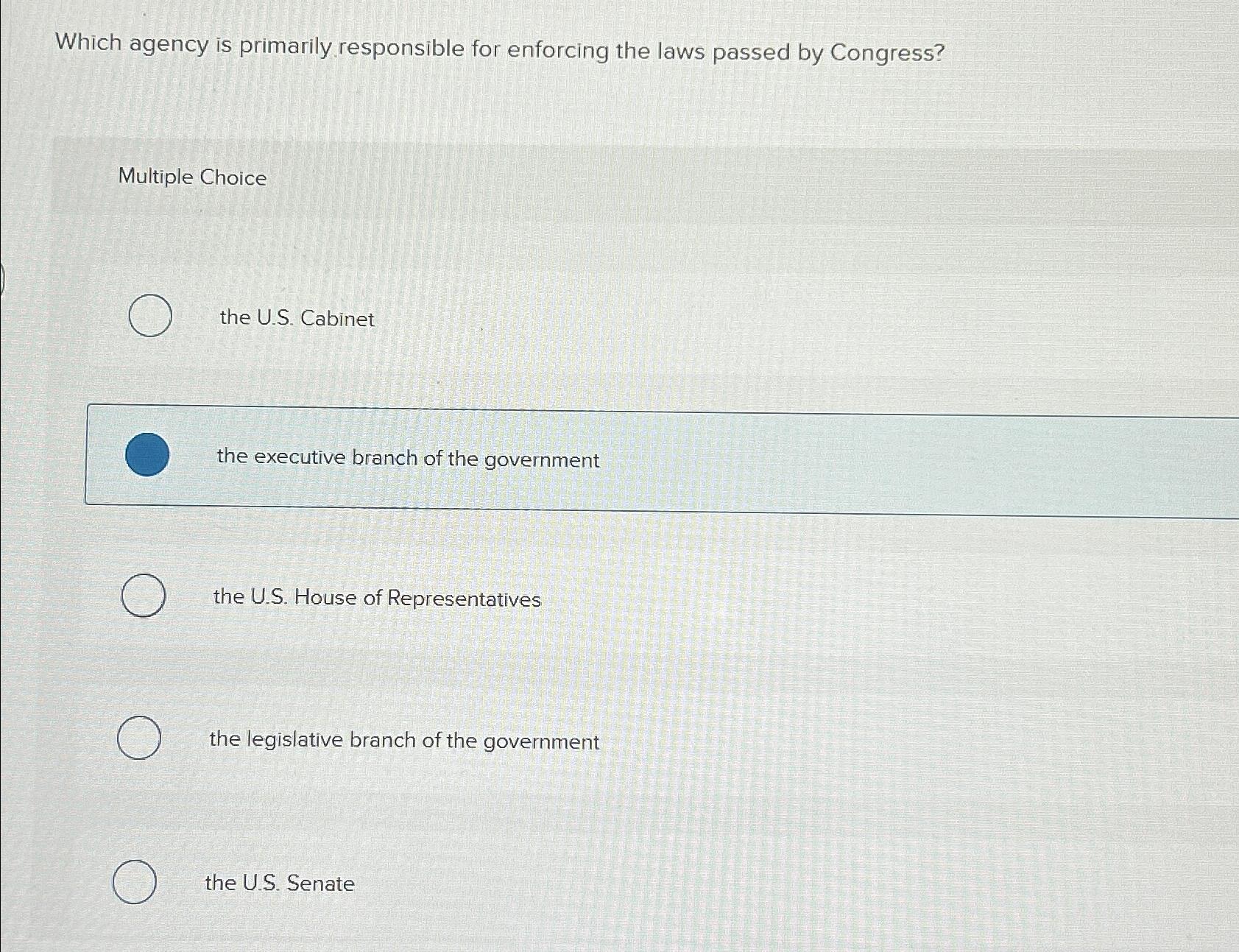 Solved Which agency is primarily responsible for enforcing | Chegg.com