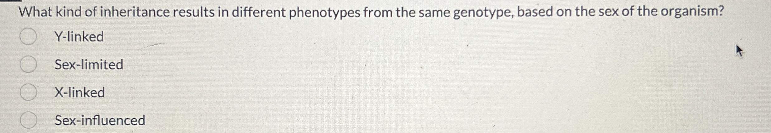 Solved What kind of inheritance results in different | Chegg.com