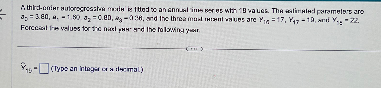 Solved A third-order autoregressive model is fitted to an | Chegg.com