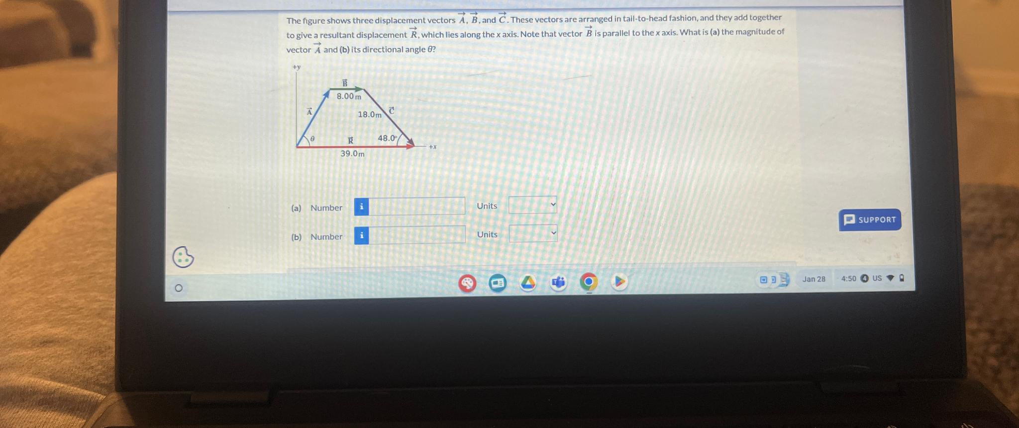 Solved The figure shows three displacement vectors | Chegg.com