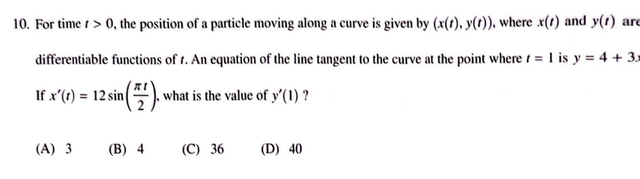 Solved For time t>0, ﻿the position of a particle moving | Chegg.com
