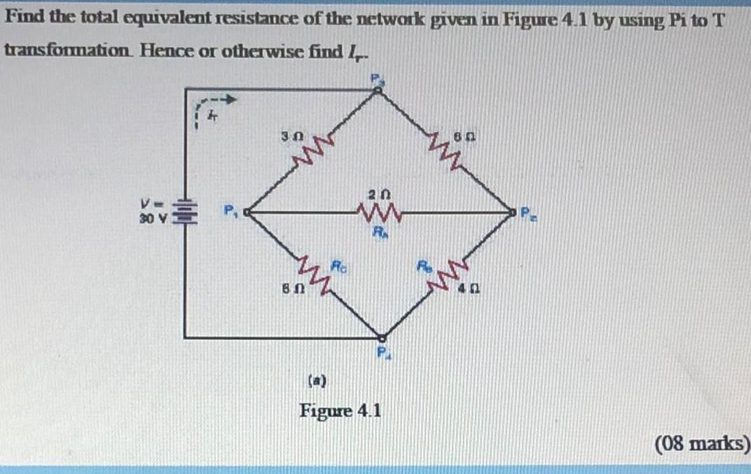 Solved Find the total equivalent resistance of the network | Chegg.com