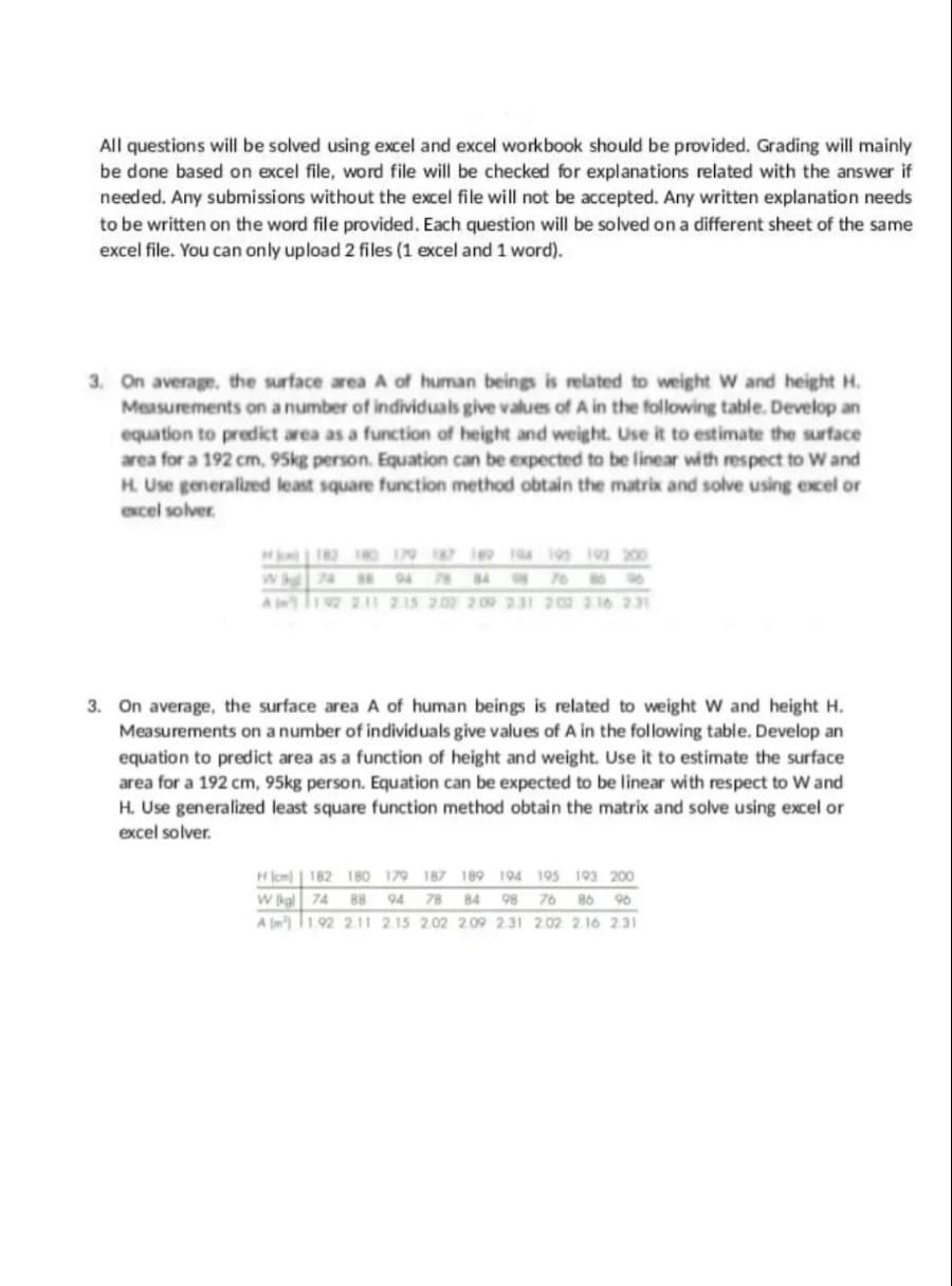 Solved All Questions Will Be Solved Using Excel And Excel