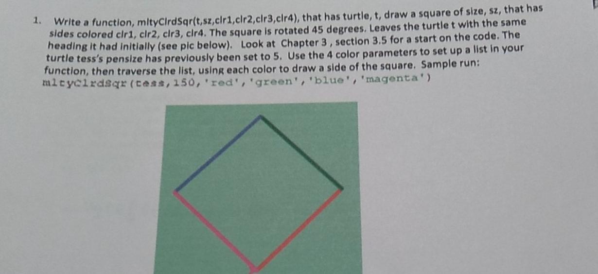 Solved import turtle wn - turtle. Screen() | Chegg.com
