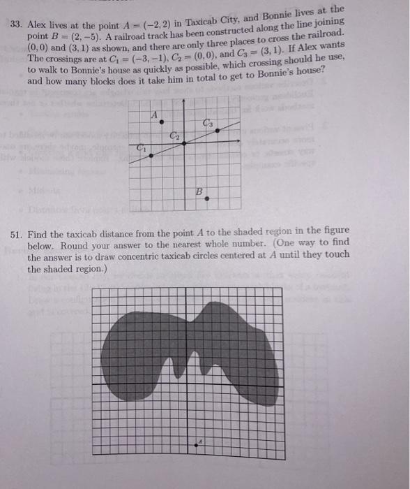 Solved taxicab geometry help!please help me with as many of | Chegg.com