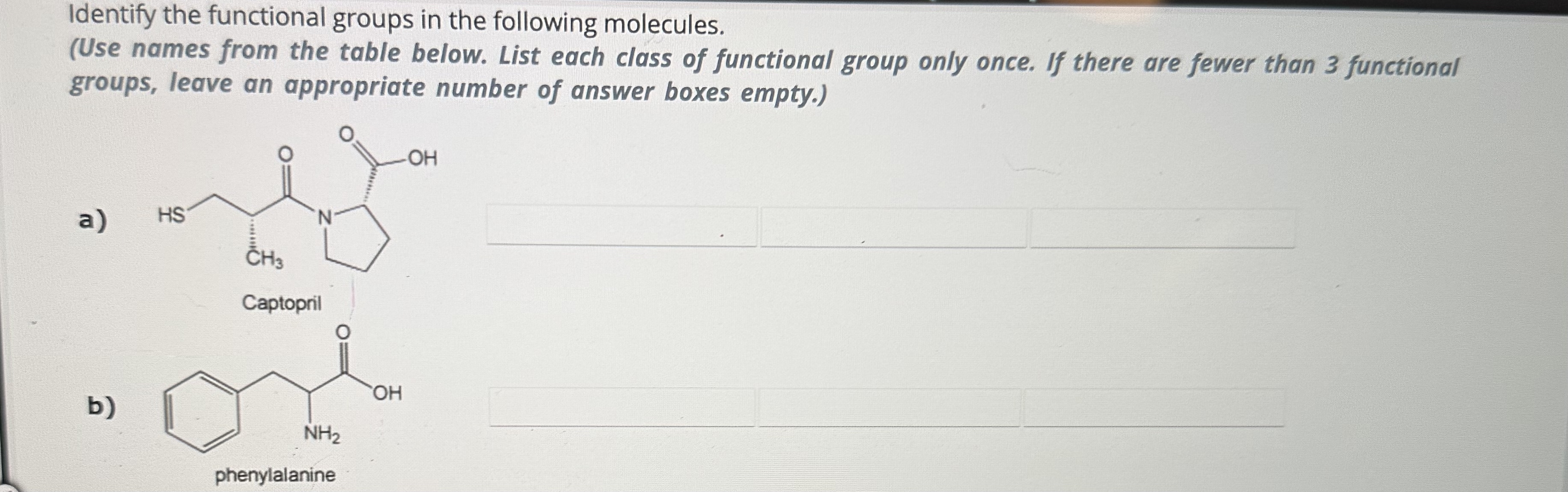 Solved Identify the functional groups in the following | Chegg.com