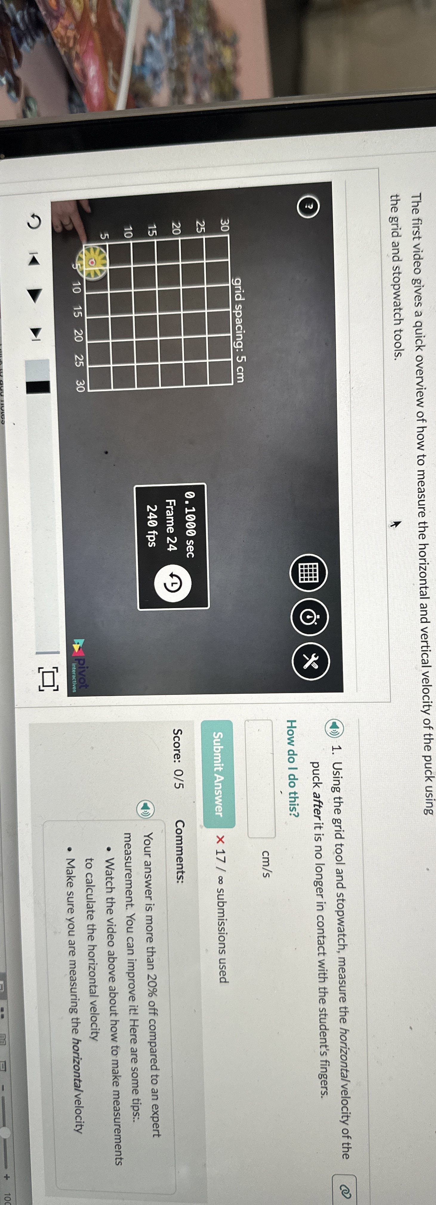 Solved Using the grid tool and stopwatch, measure the | Chegg.com